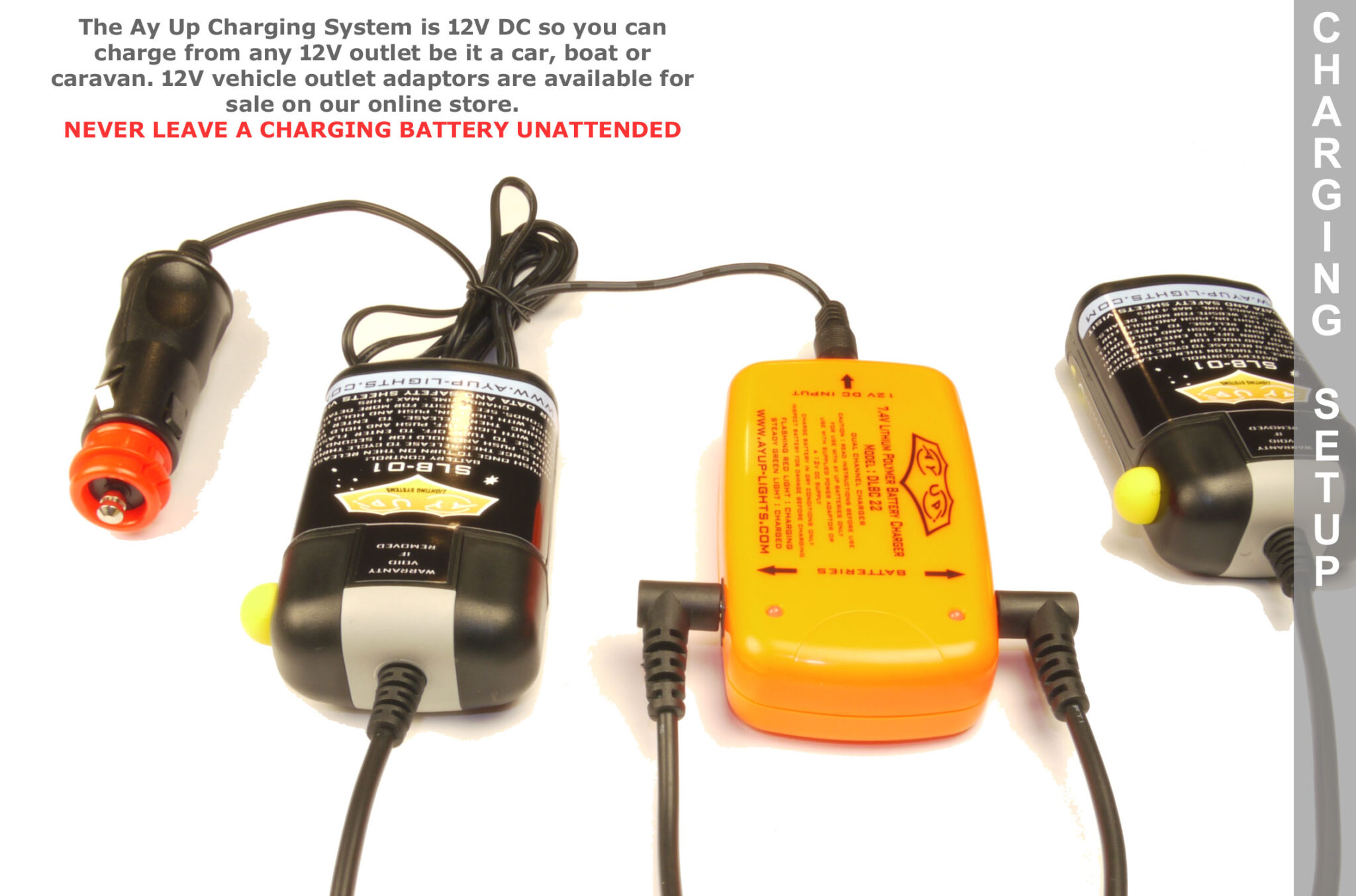 Charging Setup - Ay Up Lighting Systems